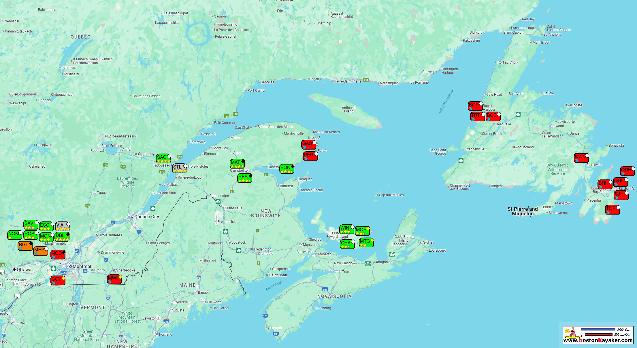 Boston Kayaker: Kayaking Routes in The Canadian Maritimes